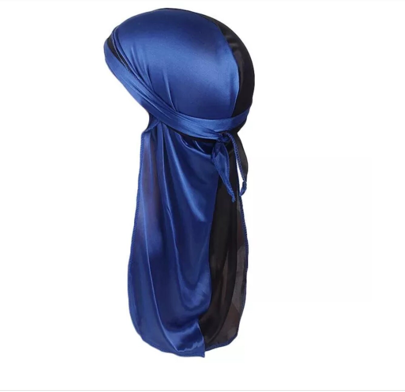 Two Tone Silk Durag Black & Blue | Etsy