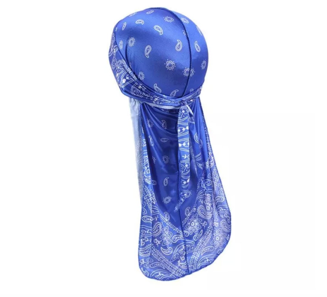 Paisley Silk Durag Blue - Etsy