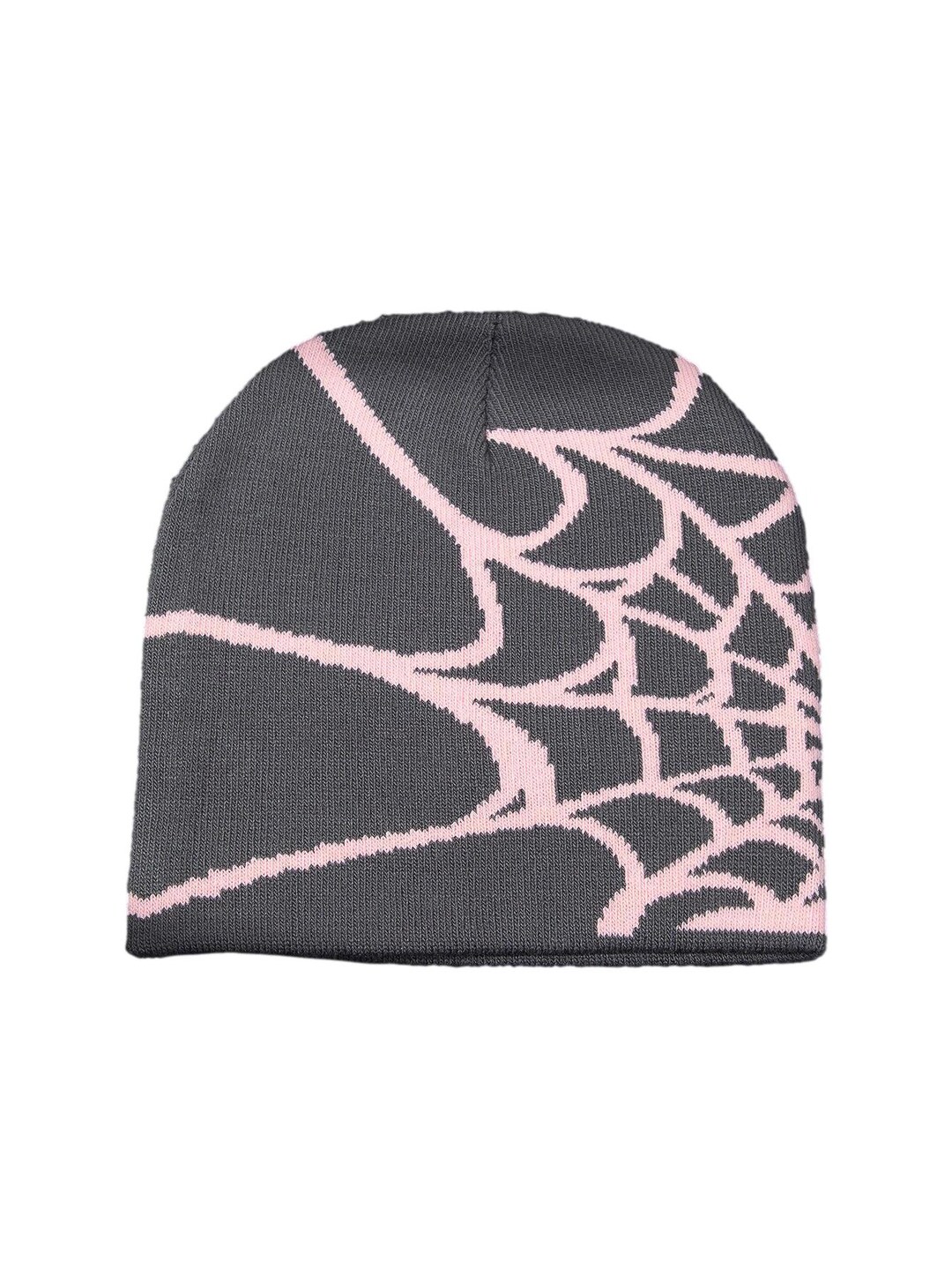 Spider Web Jacquard Beanie, Grey Pink - Etsy
