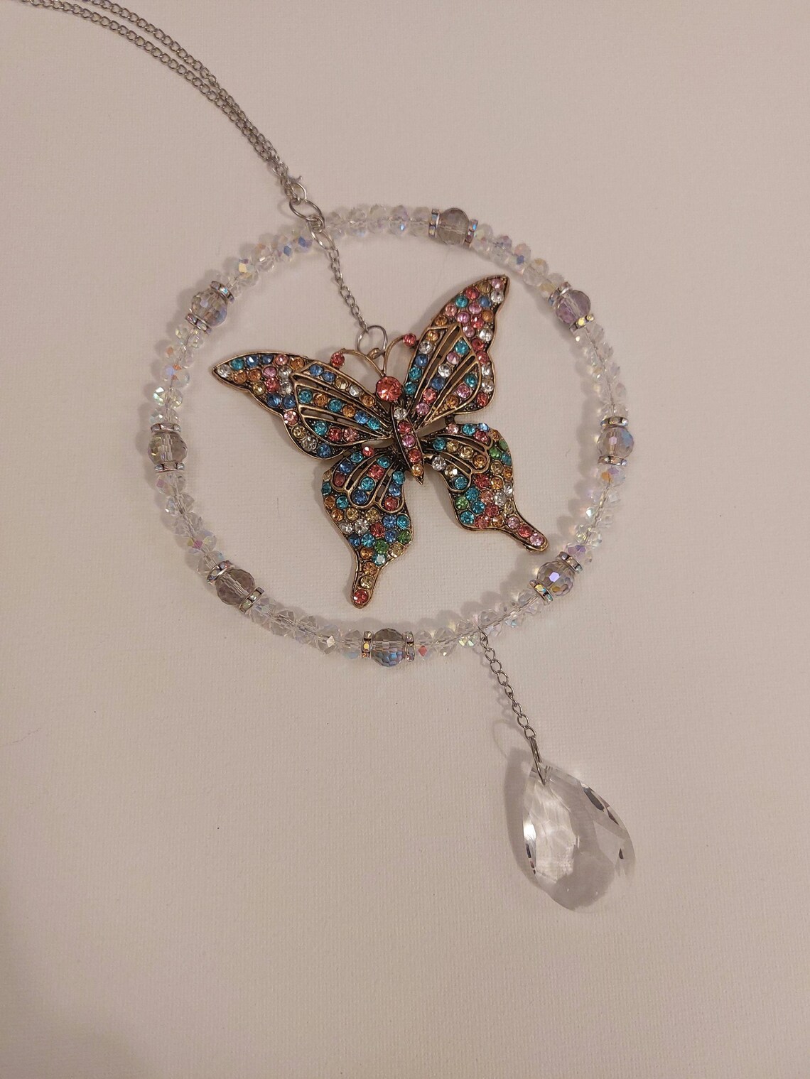 Butterfly Crystal Suncatcher | Colourful Suncatcher | Handmade ...