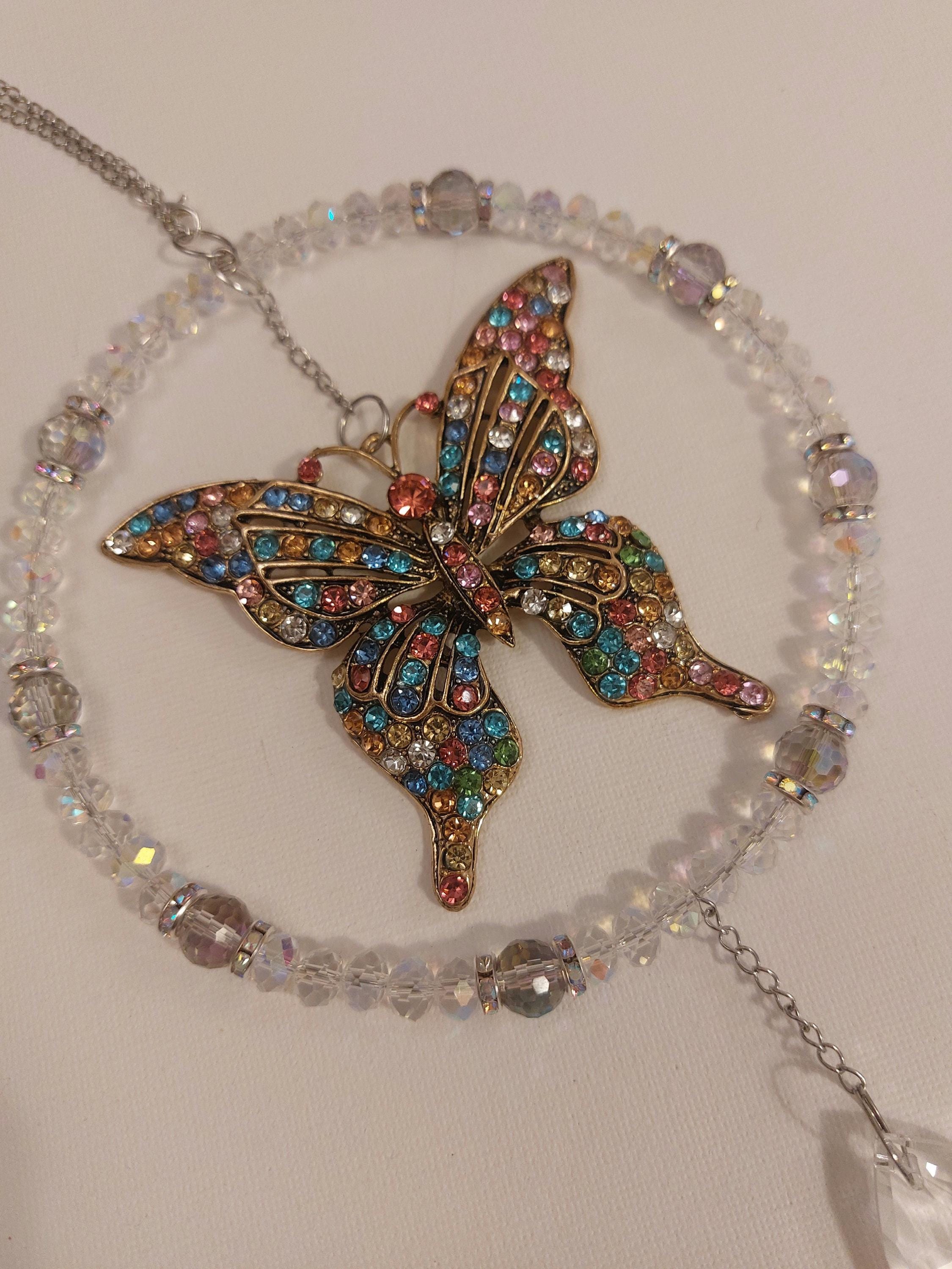 Butterfly Crystal Suncatcher | Colourful Suncatcher | Handmade ...