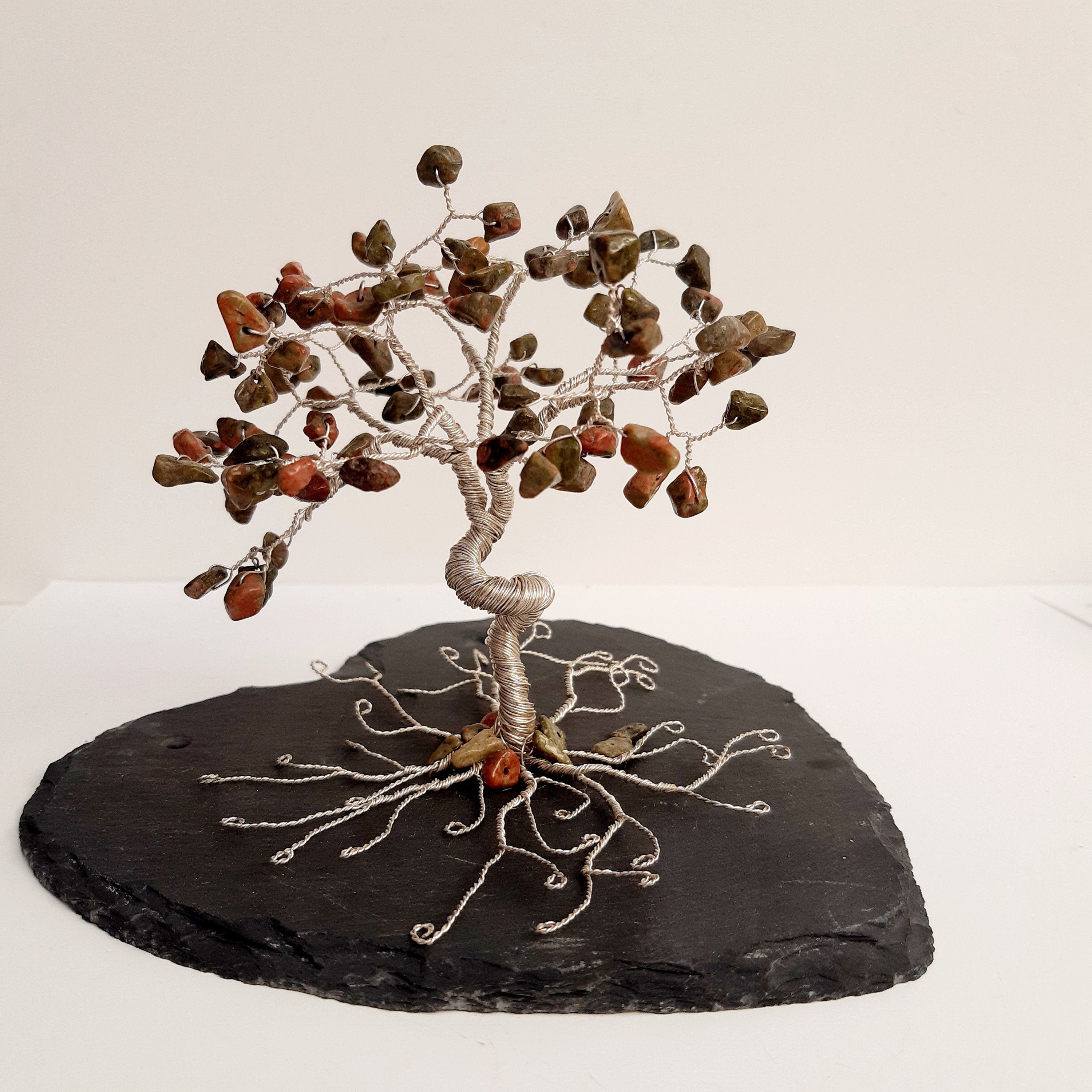 Unakite Jasper Wire Gemstone Tree Handmade Crystal Tree | Etsy