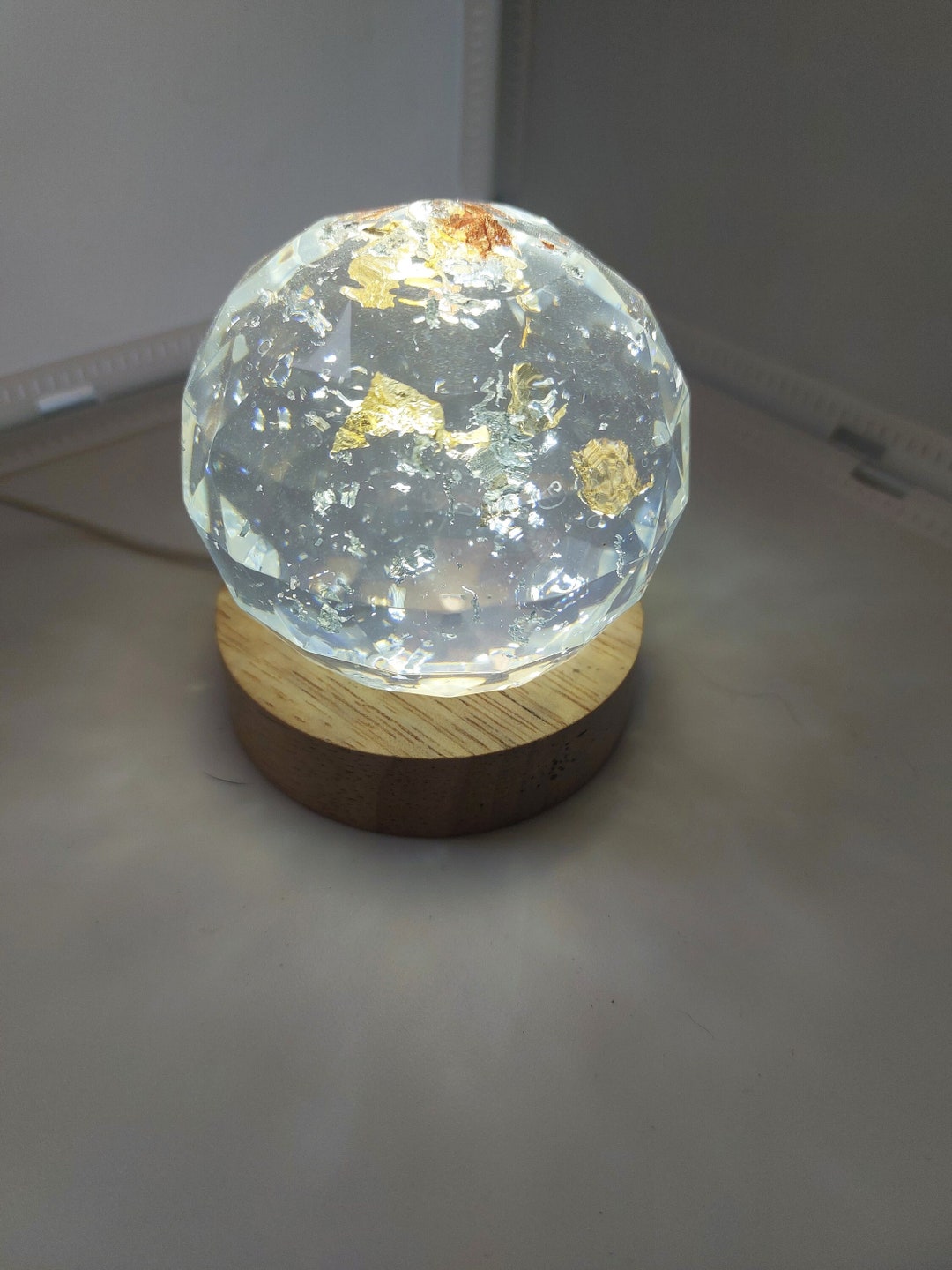 Resin Light up Sphere Handmade Resin Light Resin - Etsy UK