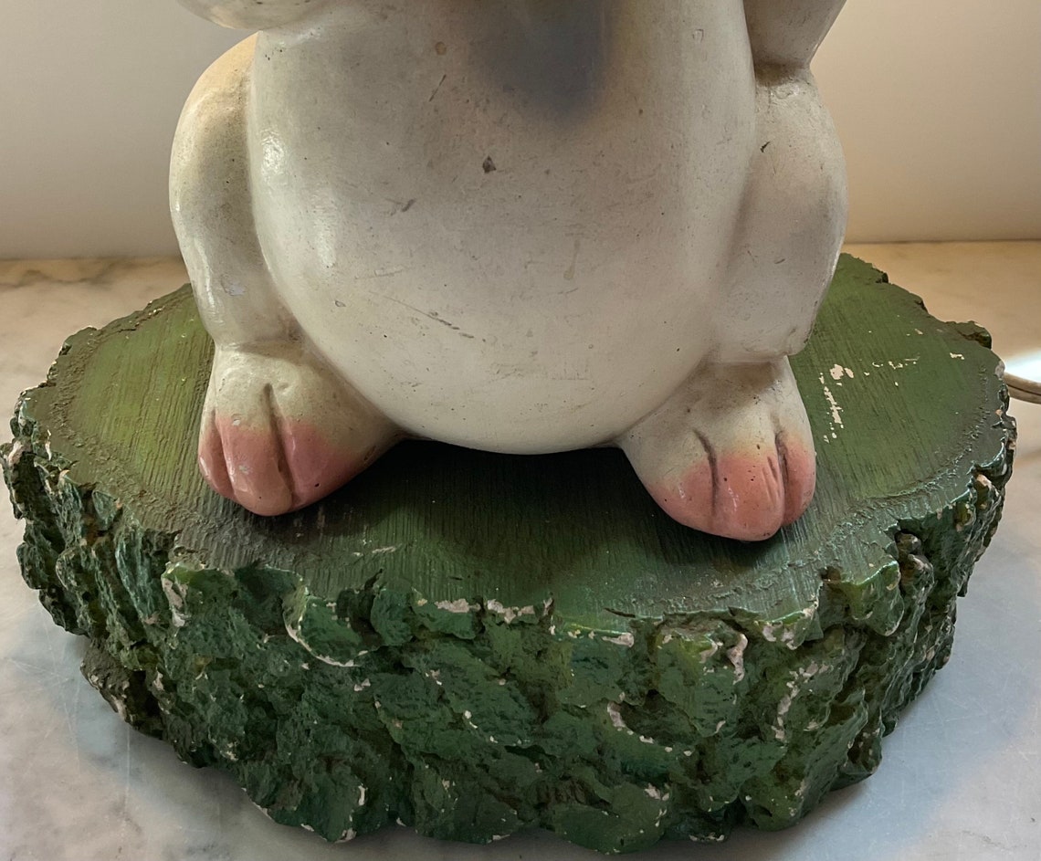 Vintage 1950s Plaster Rabbit Childrens Table / Dresser Lamp. - Etsy