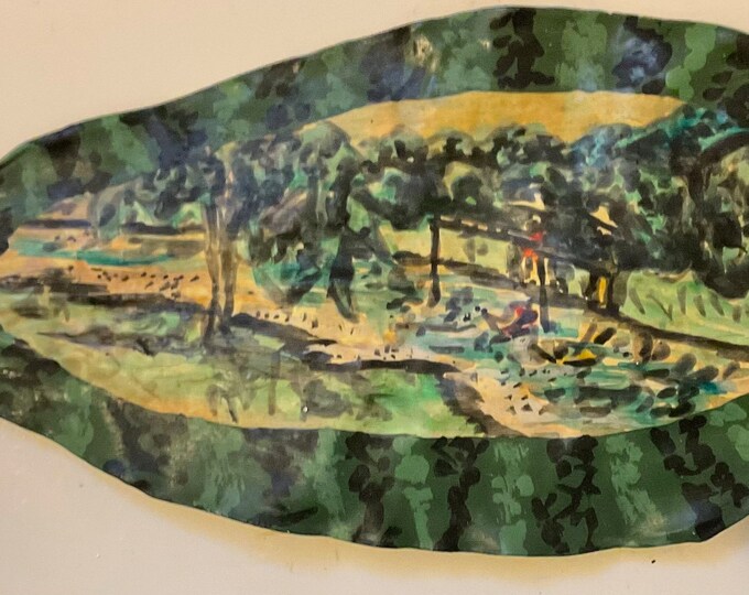 SOLD Vintage Dub Brock Painting on Magnolia Leaf - Etsy