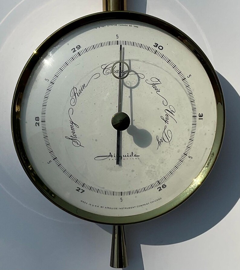 Vintage 1950's Modernist Weather Station Mid Century Wall Barometer ...