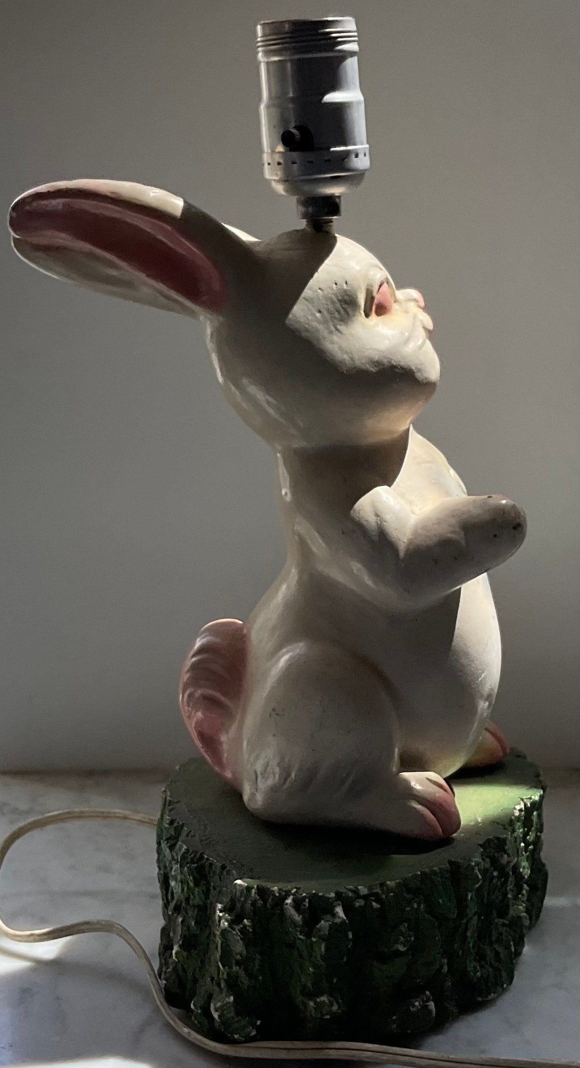 Vintage 1950’s Plaster Rabbit Children’s Table / Dresser Lamp. - Etsy