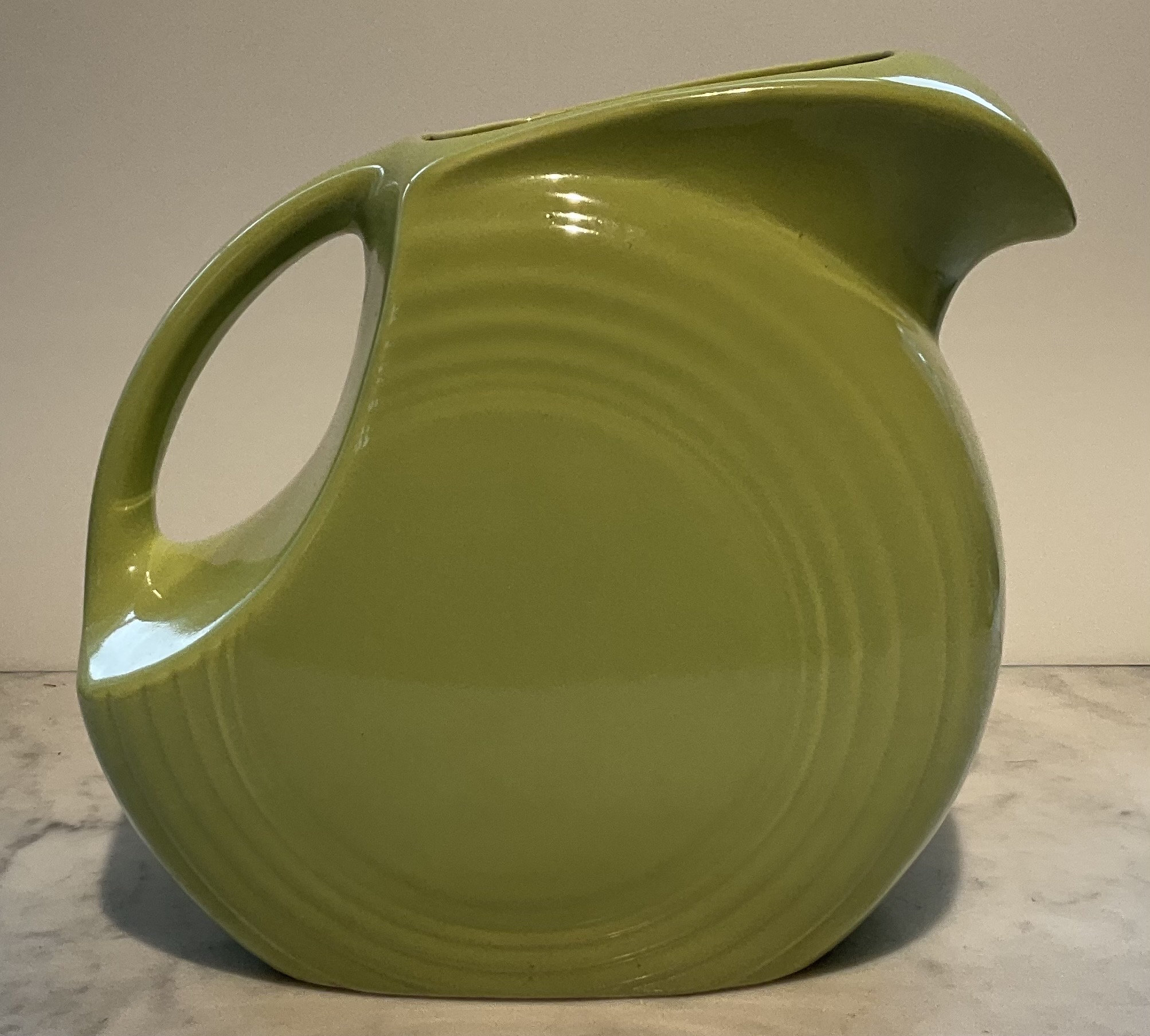 Vintage Fiesta 1950s Chartreuse Disc Water Pitcher - Etsy
