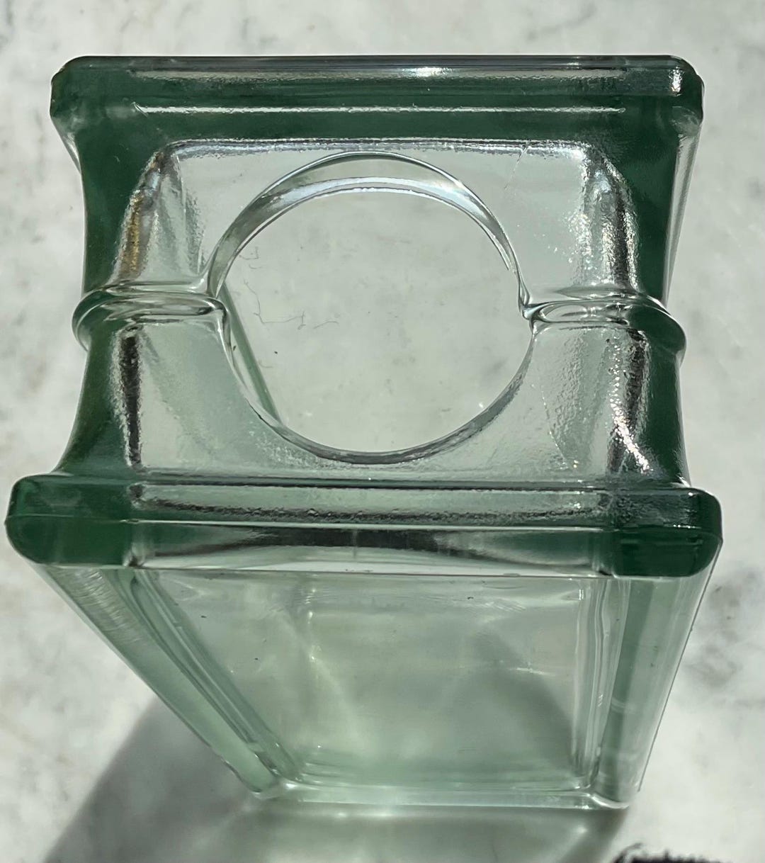 Vintage Small Glass Block Vase - Etsy
