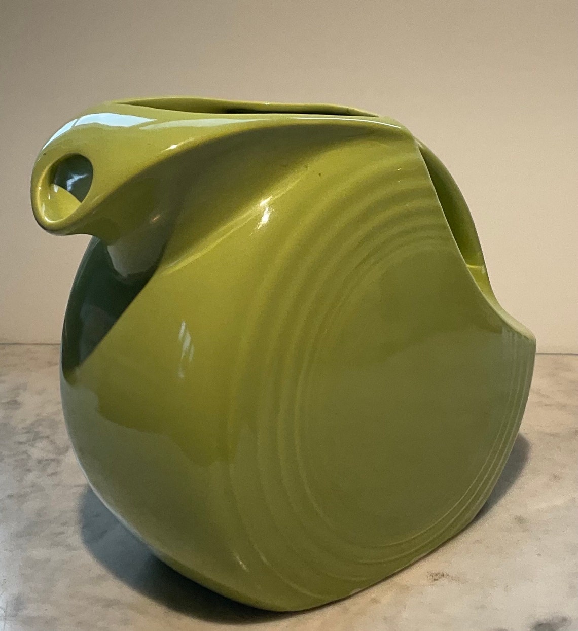 Vintage Fiesta 1950s Chartreuse Disc Water Pitcher - Etsy