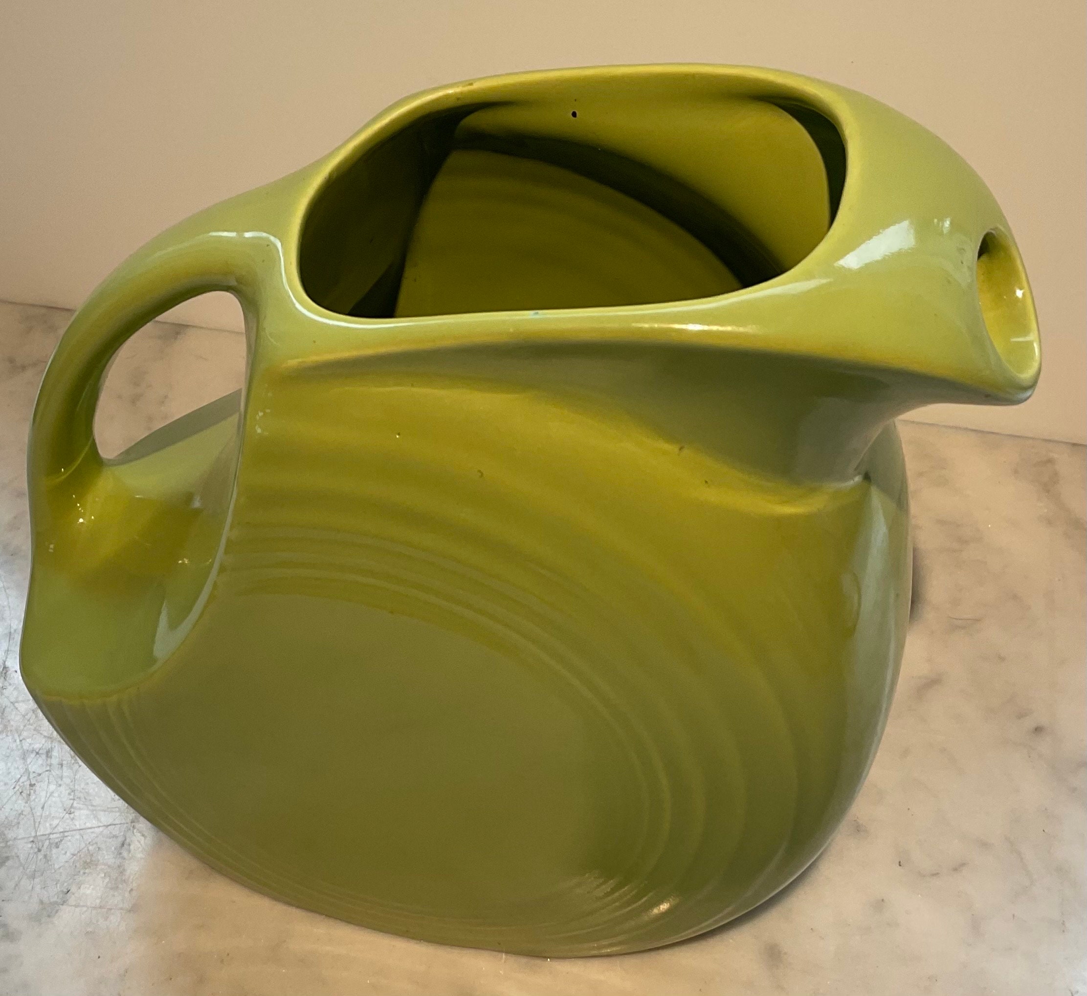 Vintage Fiesta 1950s Chartreuse Disc Water Pitcher - Etsy
