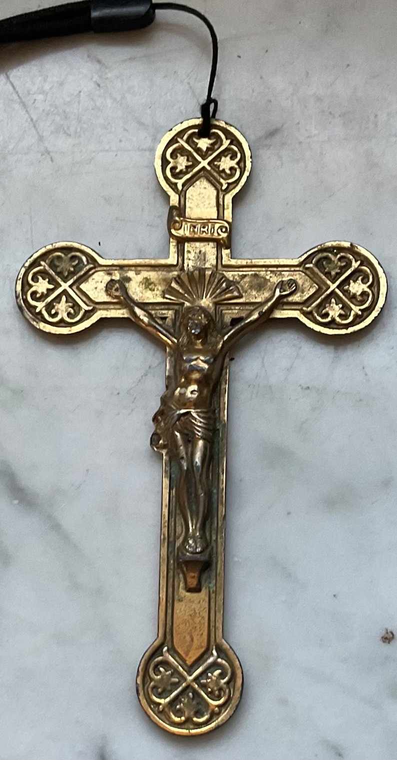 Vintage Patinaed Brass Plate Crucifix ( Free Shipping/ Handling) - Etsy