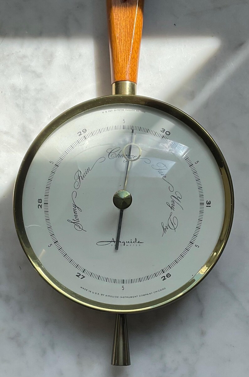 Vintage 1950's Modernist Weather Station Mid Century Wall Barometer ...