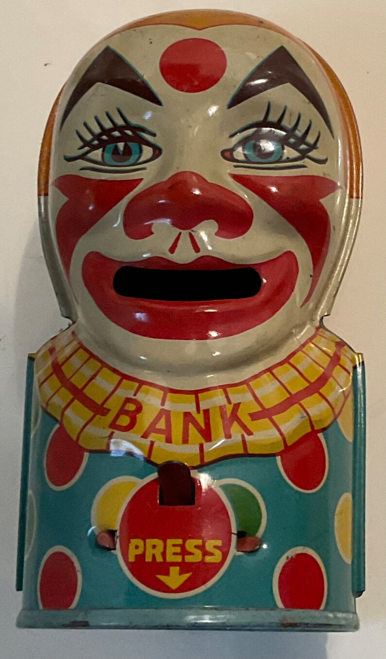 1950 Vintage Chein Clown Bank - Etsy