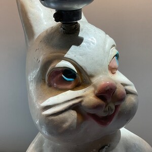 Vintage 1950’s Plaster Rabbit Children’s Table / Dresser Lamp. - Etsy
