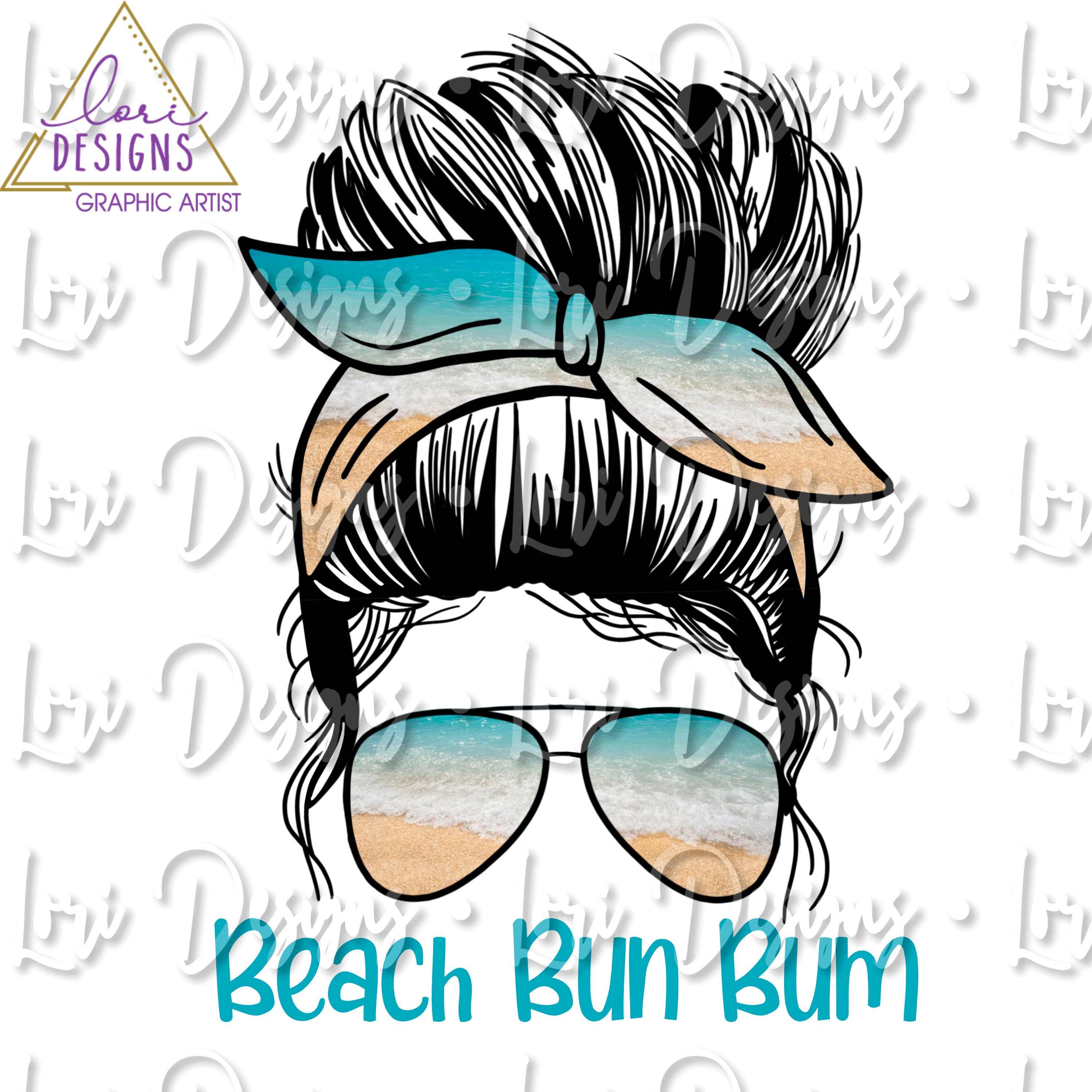 PACK OF 2 Messy Bun Beach Bun Sublimation PNG File - Etsy