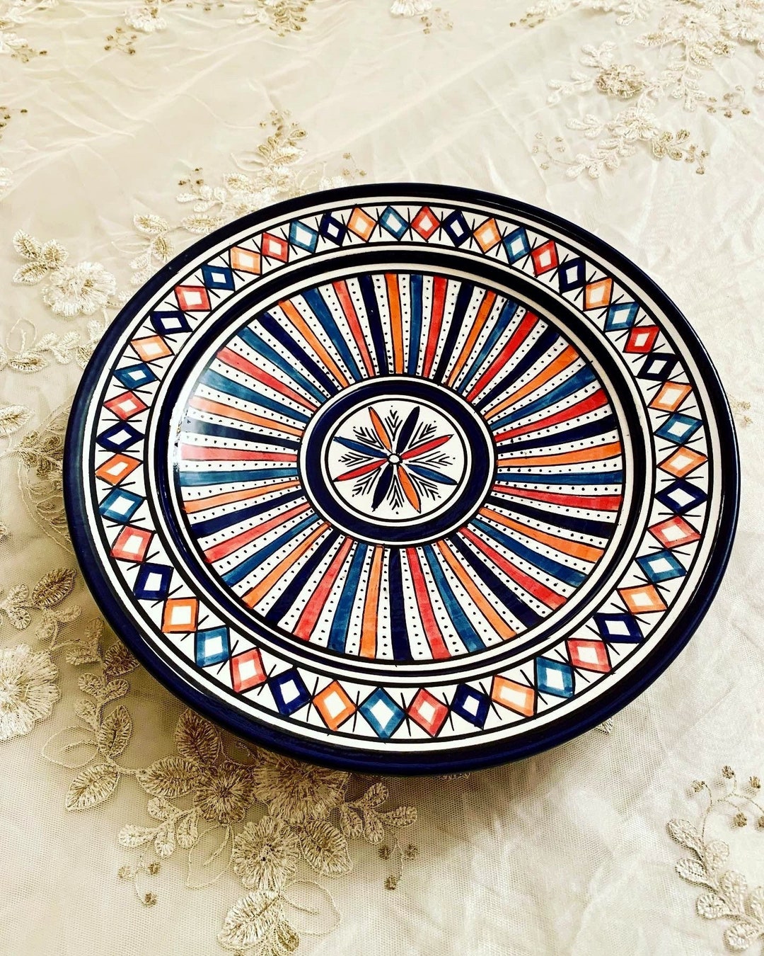 Moroccan Handmade Plate, Pottery Plate, Art Plate, Home and Deco ...