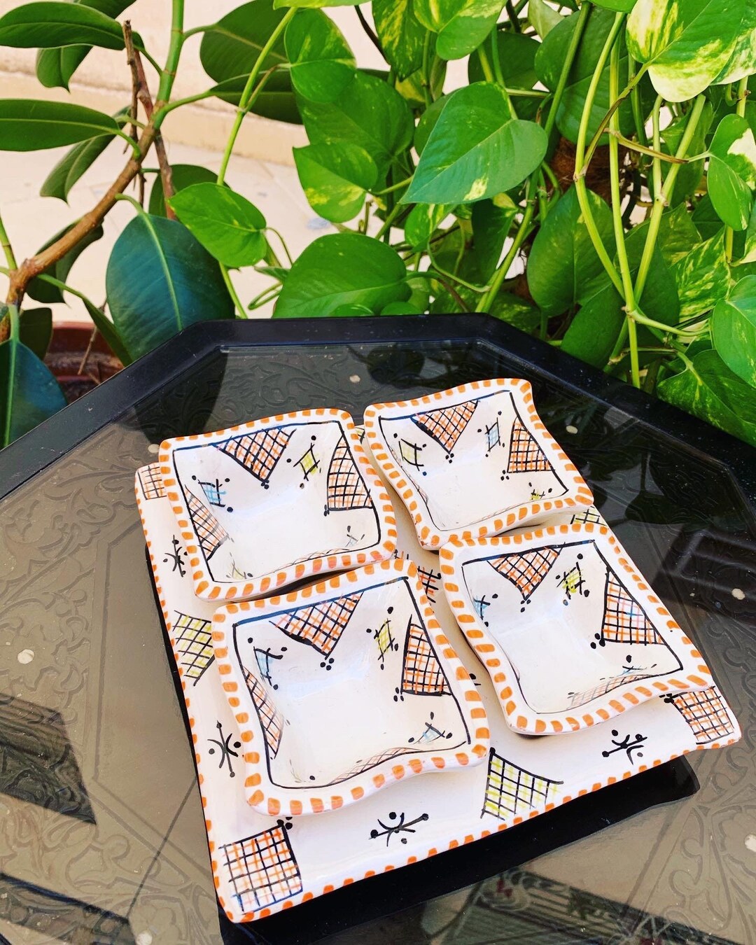 Lazy Suzan, Moroccan Handmade Plates, Snack Plates, Pottery Plate, Art ...