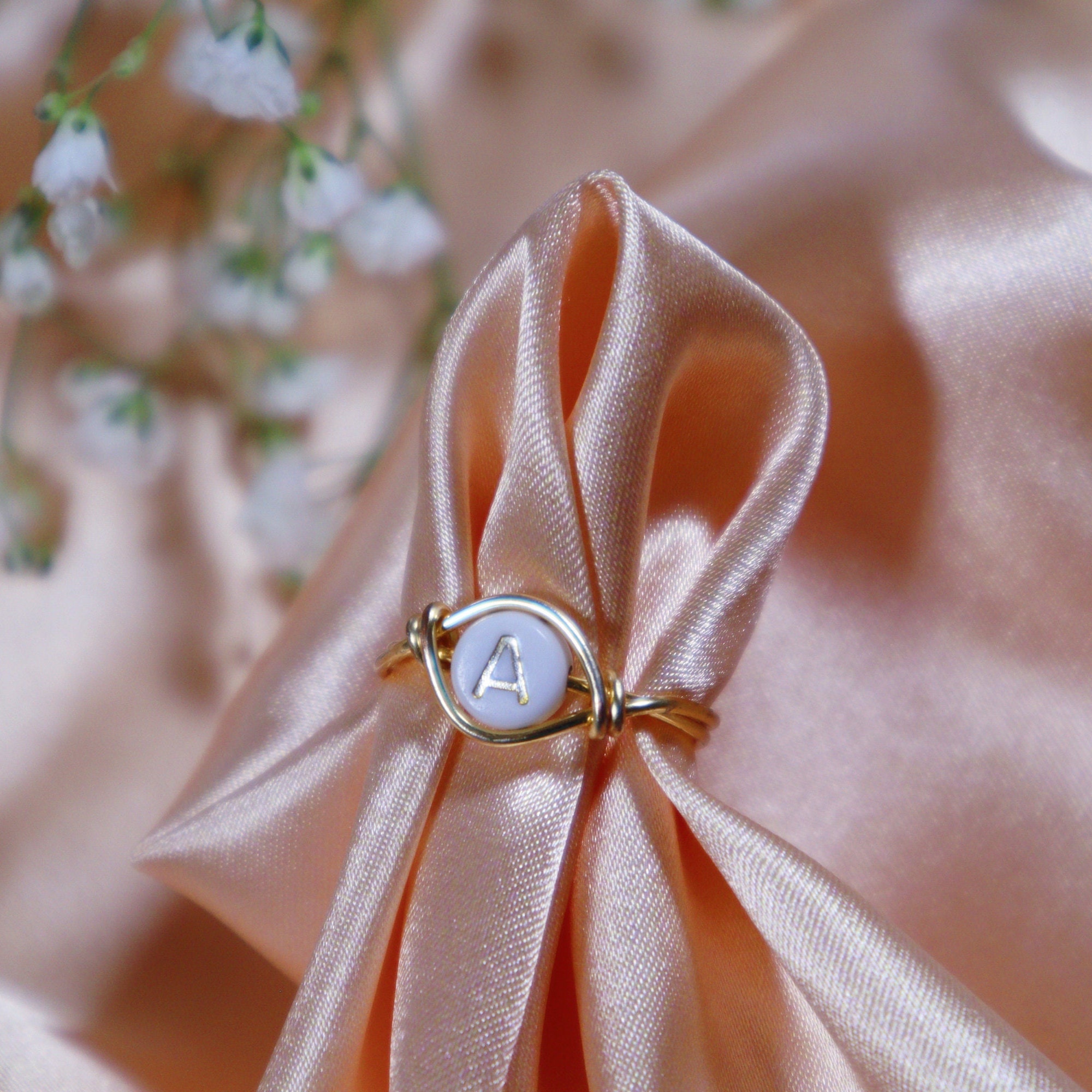 Letter Gold Ring - Etsy