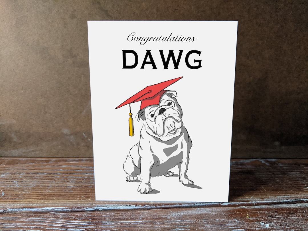 Graduation Card, Congratulations Card, Congrats Grad, Dog Card, Dog ...