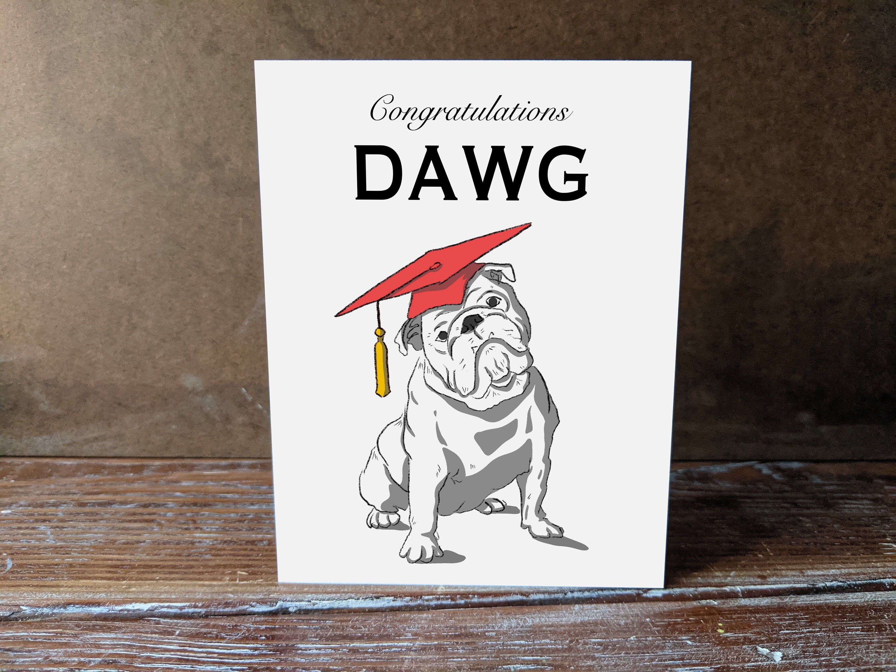 Graduation Card, Congratulations Card, Congrats Grad, Dog Card, Dog ...