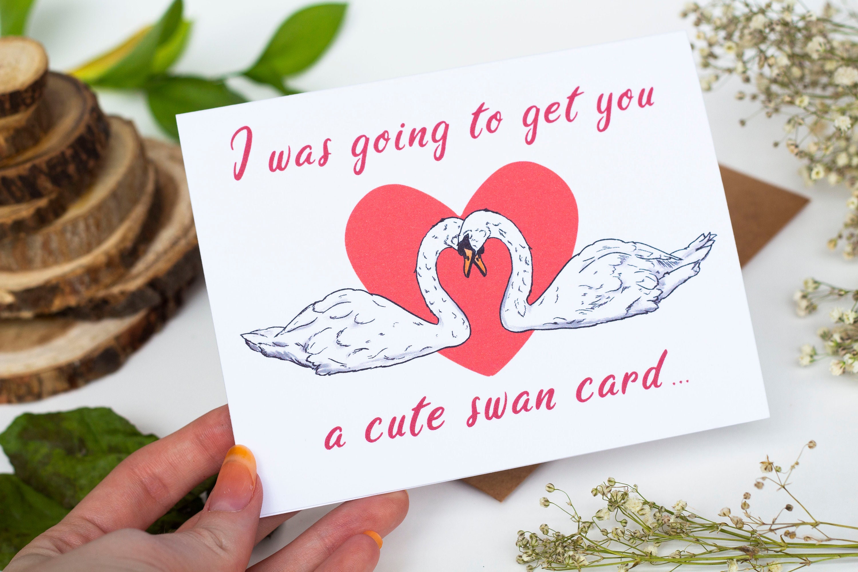 Swan Card, Cute Pun Card, Animal Cards, Anniversary Cards, Love Cards ...
