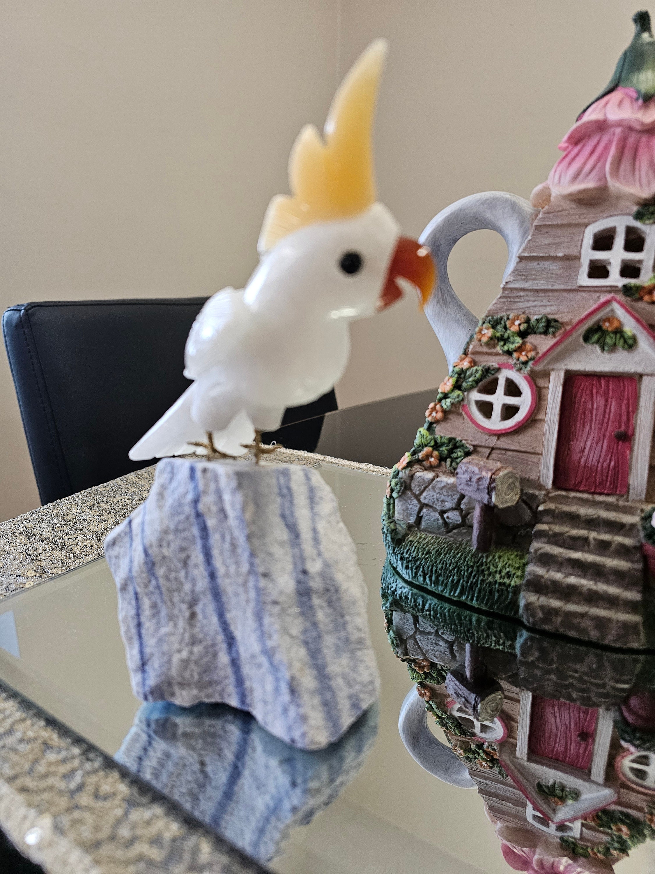 Hand Crafted Brazilian Cockatoo Perched on a Raw Blue Calcite - Etsy