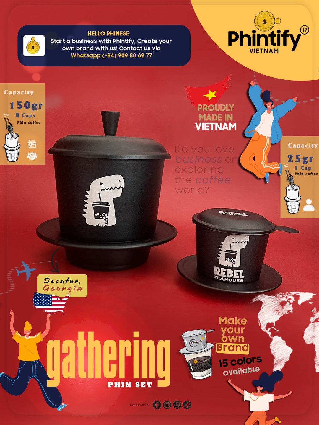 Set - Phin Gathering - Free Laser Engraving - High Quality Aluminum - Etsy