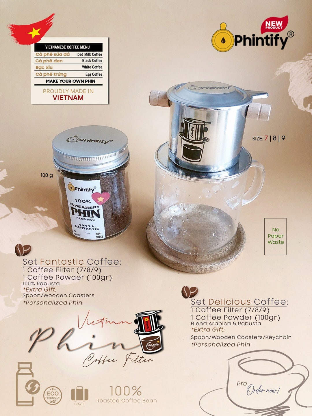 Vietnamese Coffee & Phin Filter Travel/home Brewing Free Laser ...