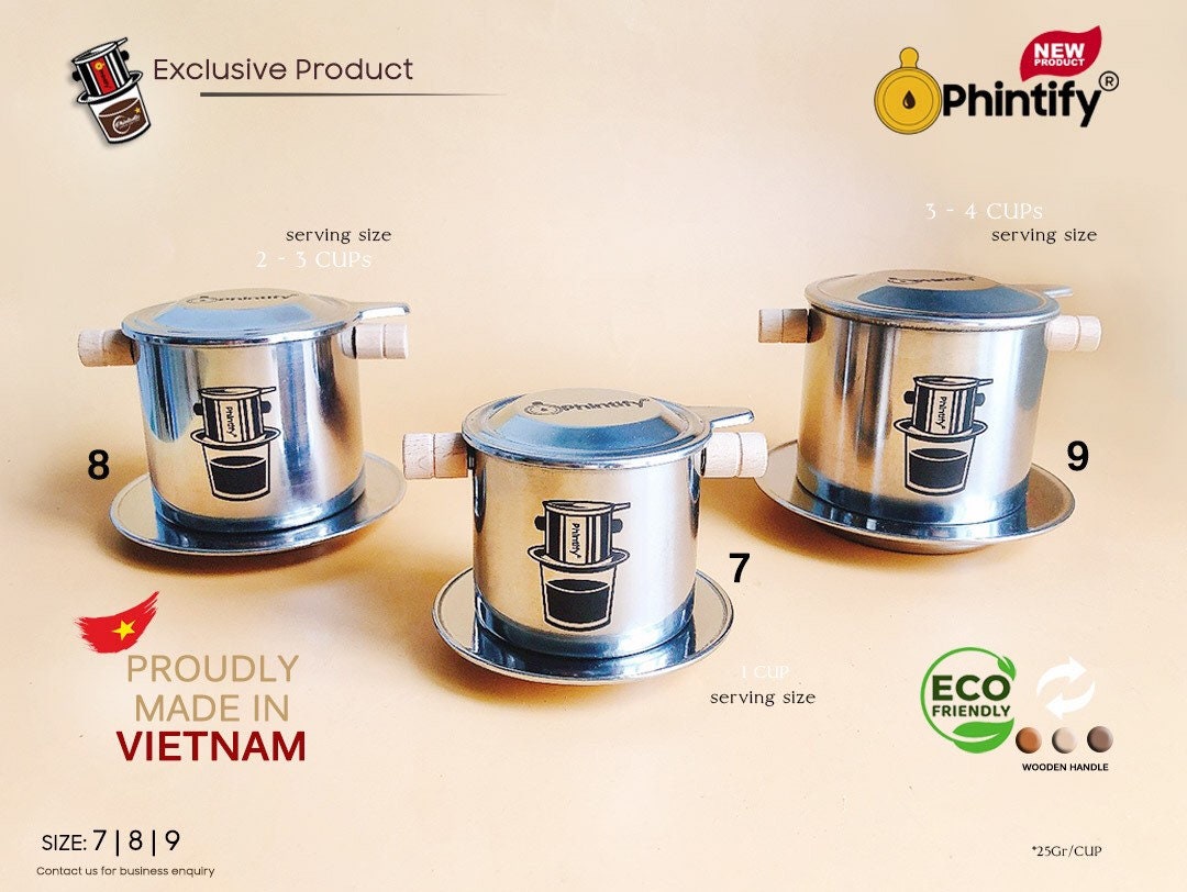 Phin Filter - High Quality Stainless Steel - Wodden Handle - Free Laser ...