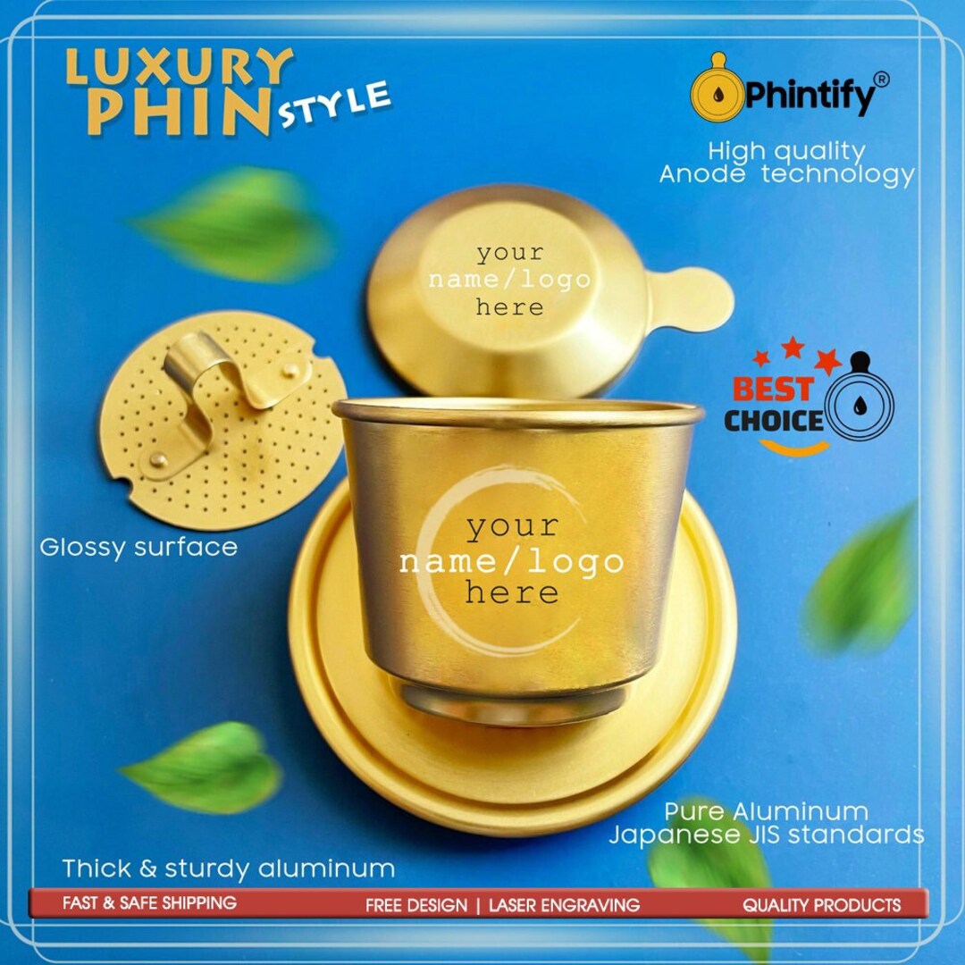 Luxury Phin - Coffee Filter - Free Custom Design - Gold - Etsy
