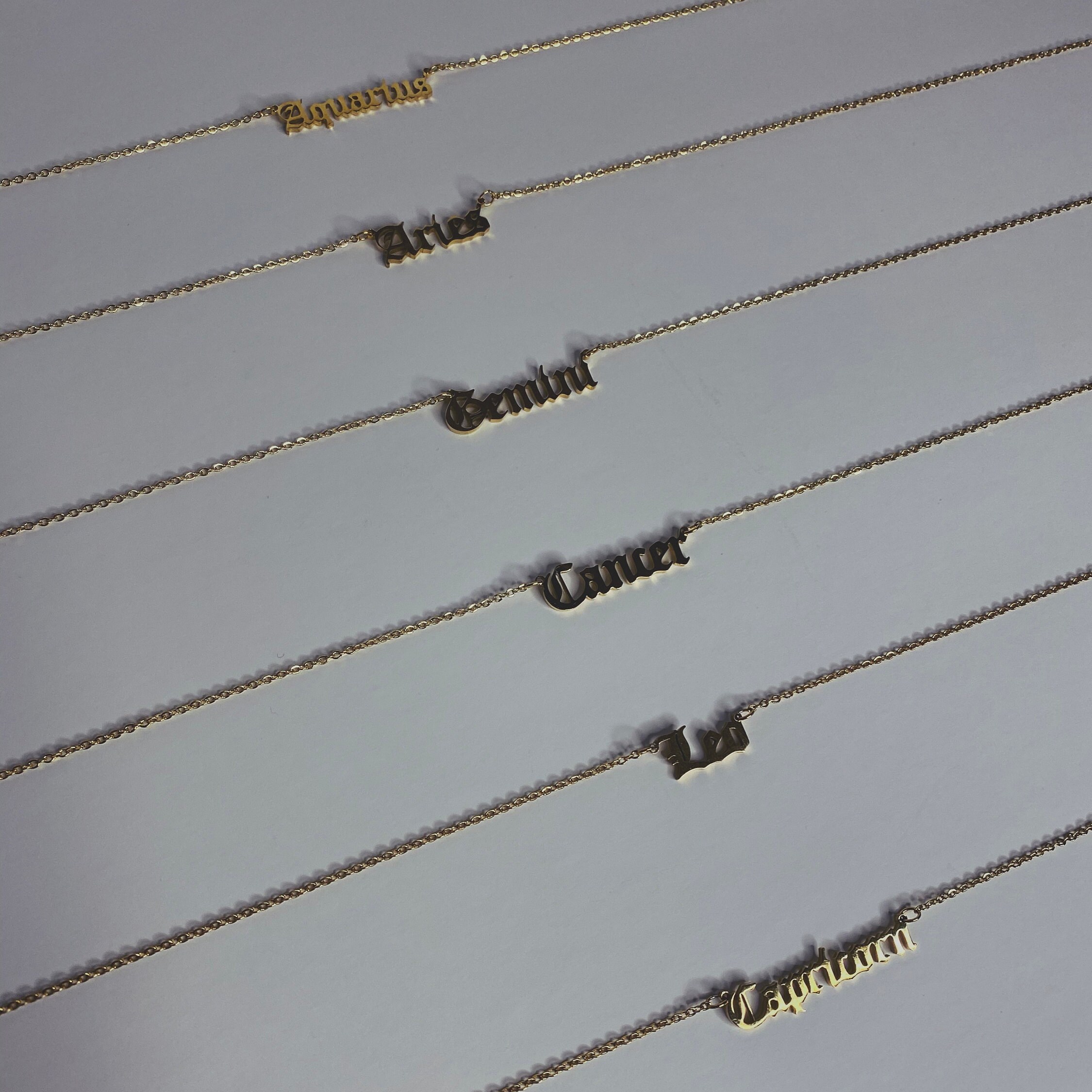 Gold Zodiac Necklace/ Zodiac Sign Chain/ Horoscope Chain/ Sign Necklace ...