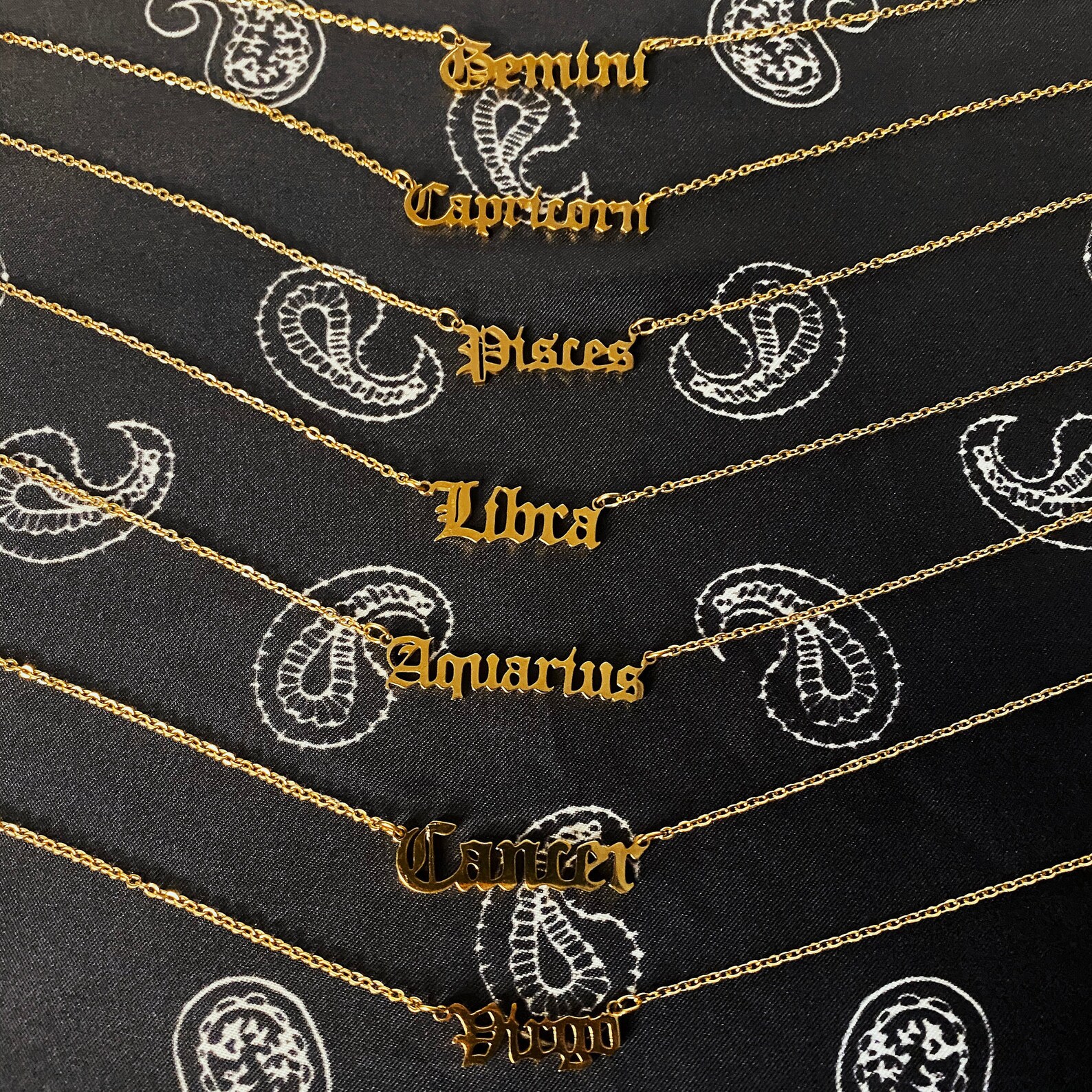 Gold Zodiac Necklace/ Zodiac Sign Chain/ Horoscope Chain/ Sign Necklace ...