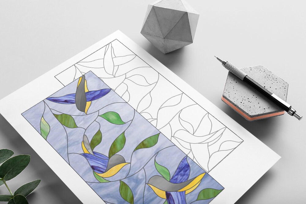 Parus Major Stained Glass Pattern - Etsy