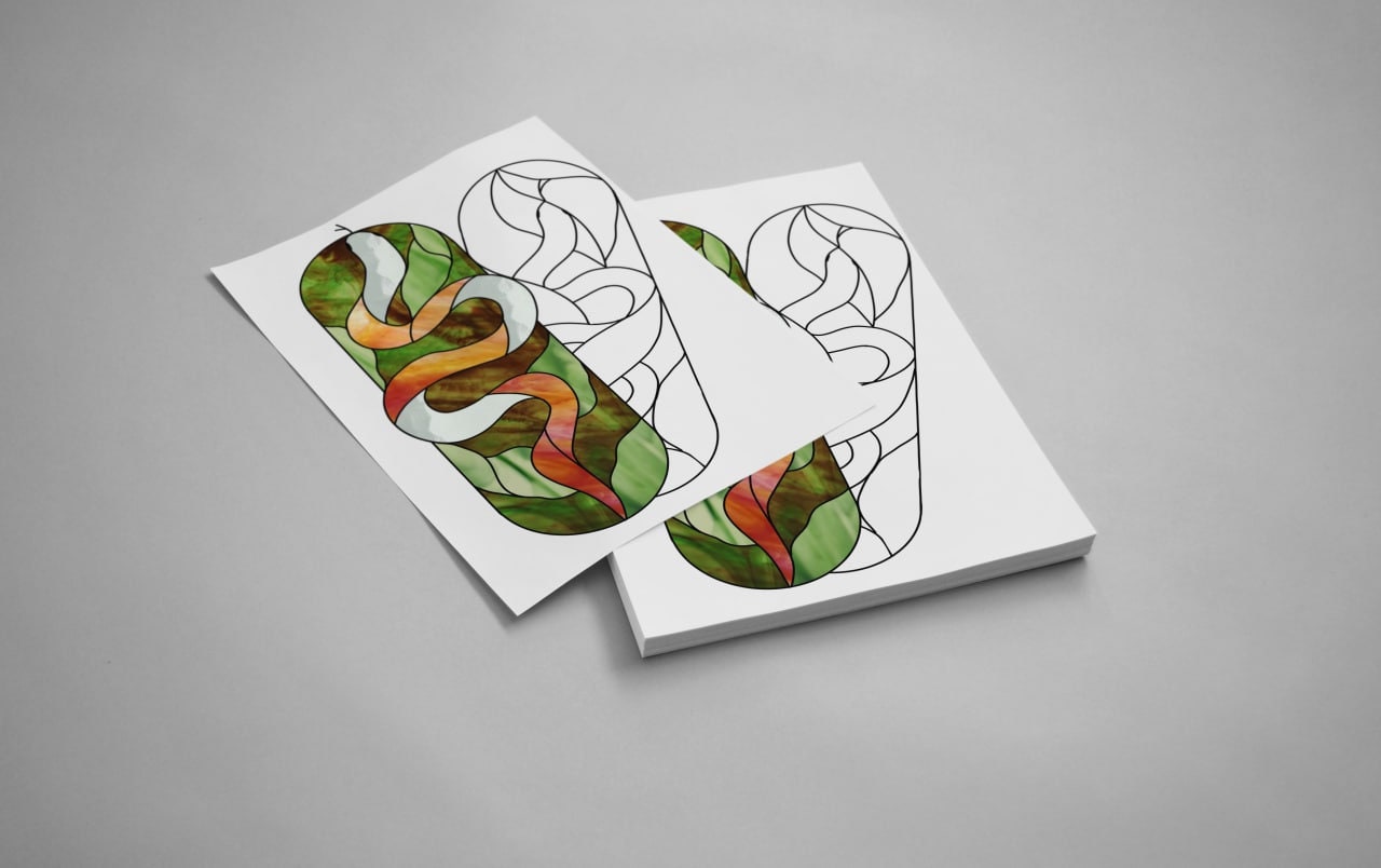 Snake Stained Glass Pattern - Etsy