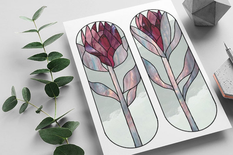 Protea Stained Glass Pattern - Etsy