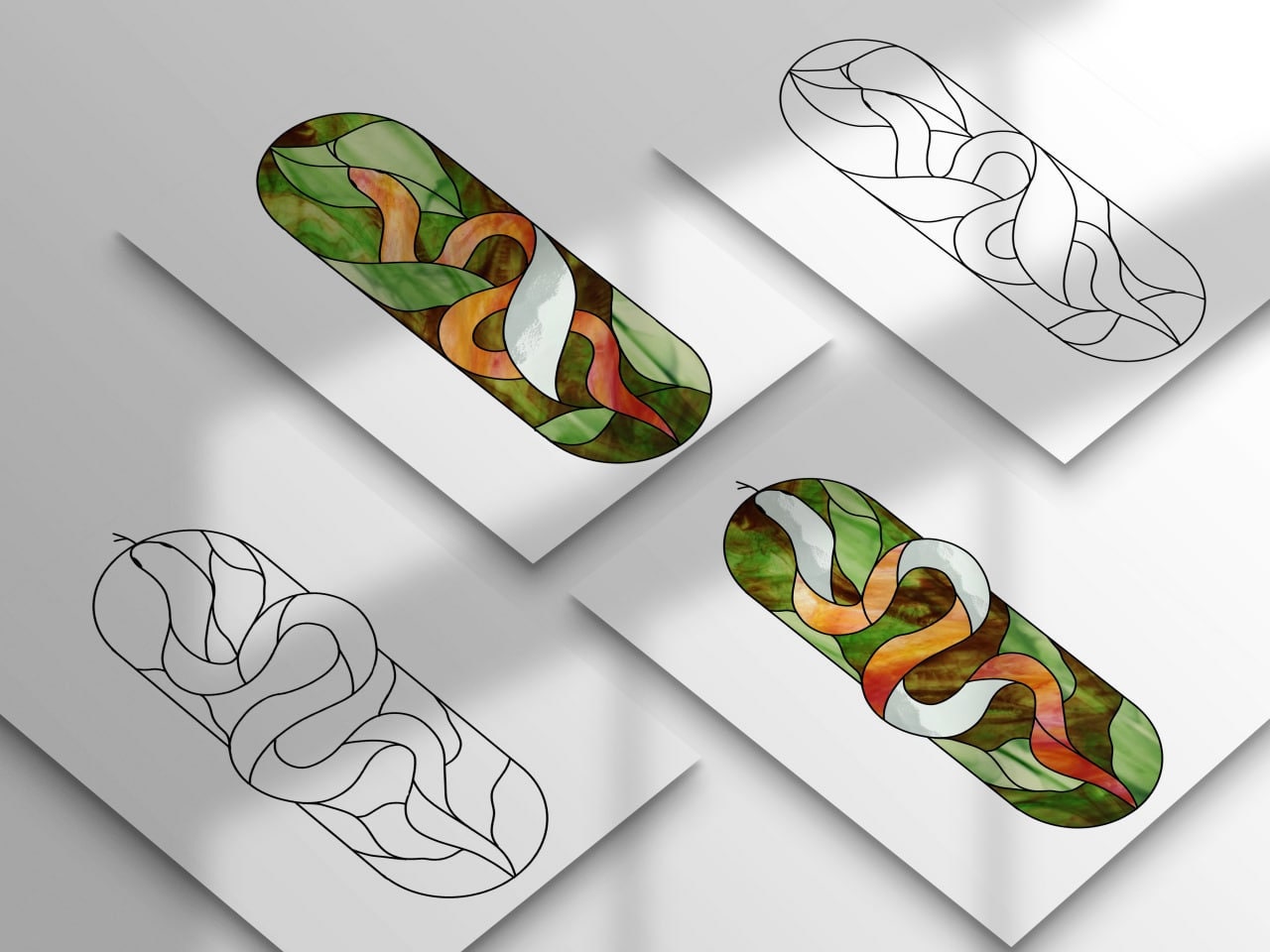 Snake Stained Glass Pattern - Etsy