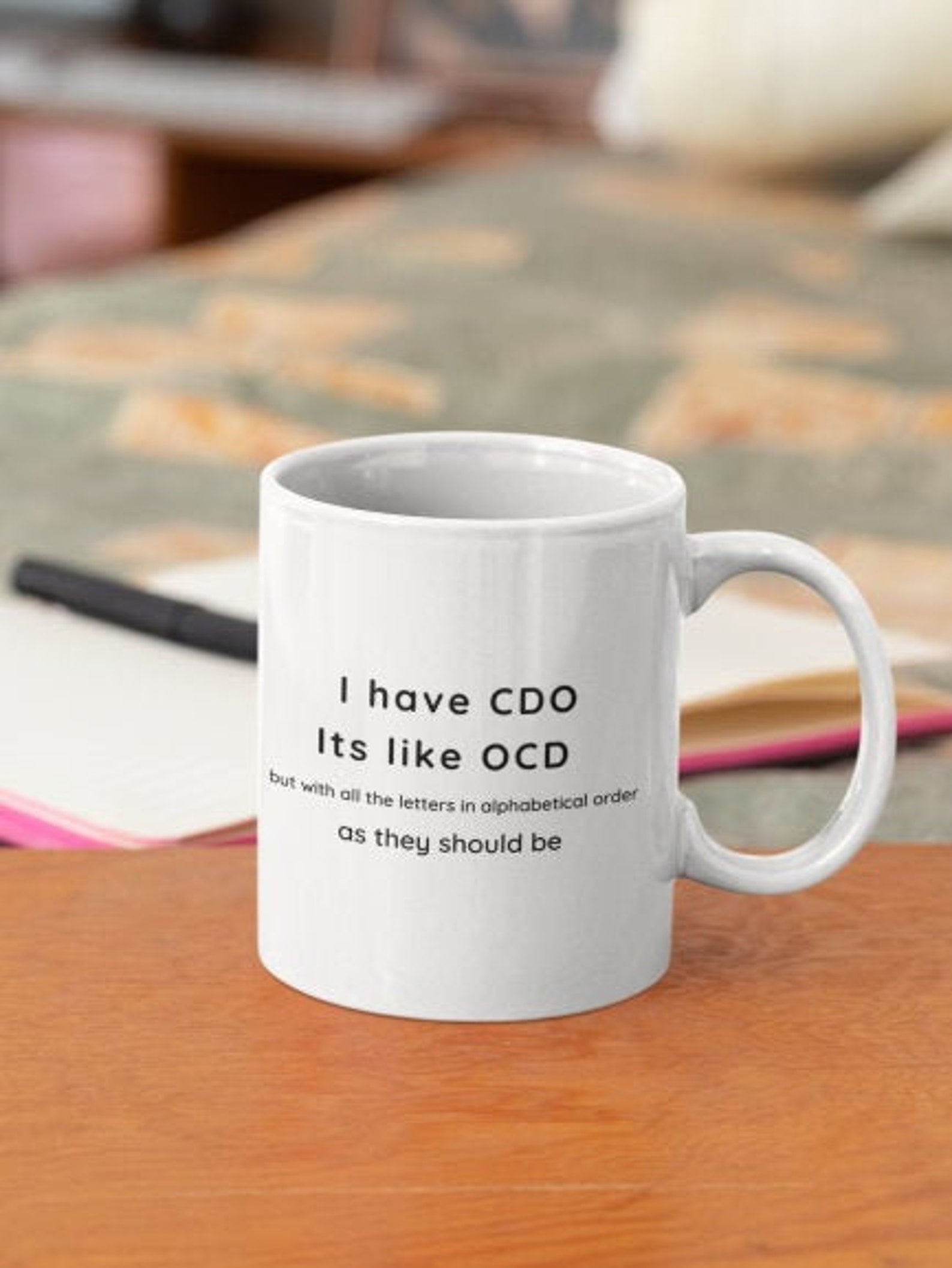Funny OCD Coffee Mug. OCD joke mug. Fun gift for friend. | Etsy
