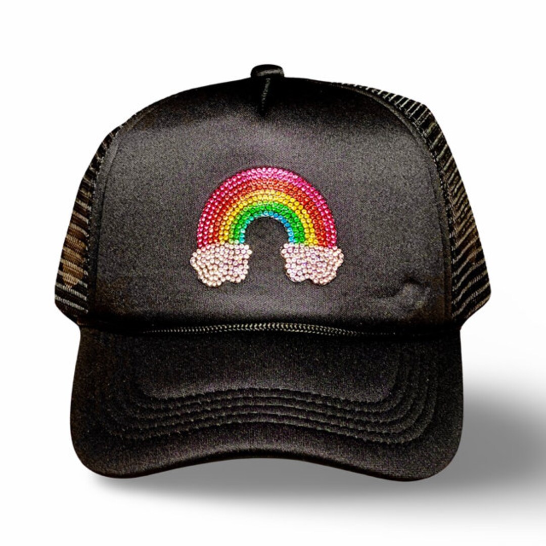 Rainbow Clouds Trucker Hat Adult Size Black Caps - Etsy