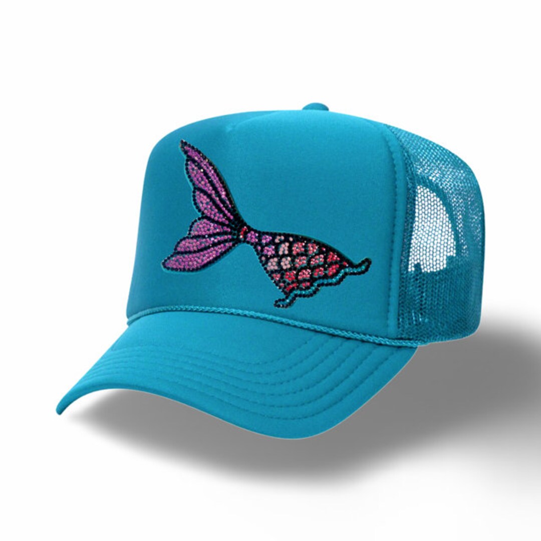 Mermaid Tail Trucker Hat Adult Size Otto Turquoise - Etsy