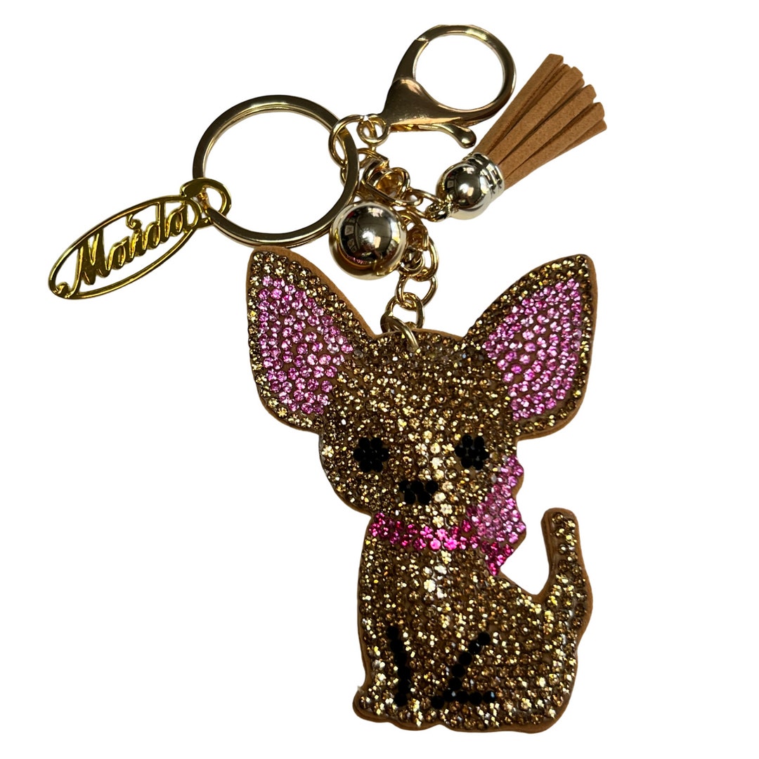 Brown Chihuahua Key Chain, Backpack Key Chain, Purse Bag Charm, Key ...