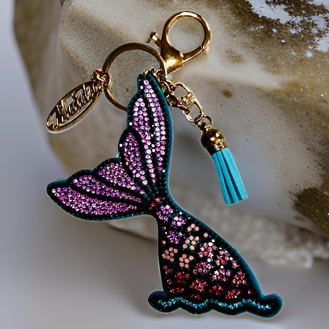 Mermaid Tail Rhinestone Key Chain EXCLUSIVE Purse, Bag Charm, Key Chain ...