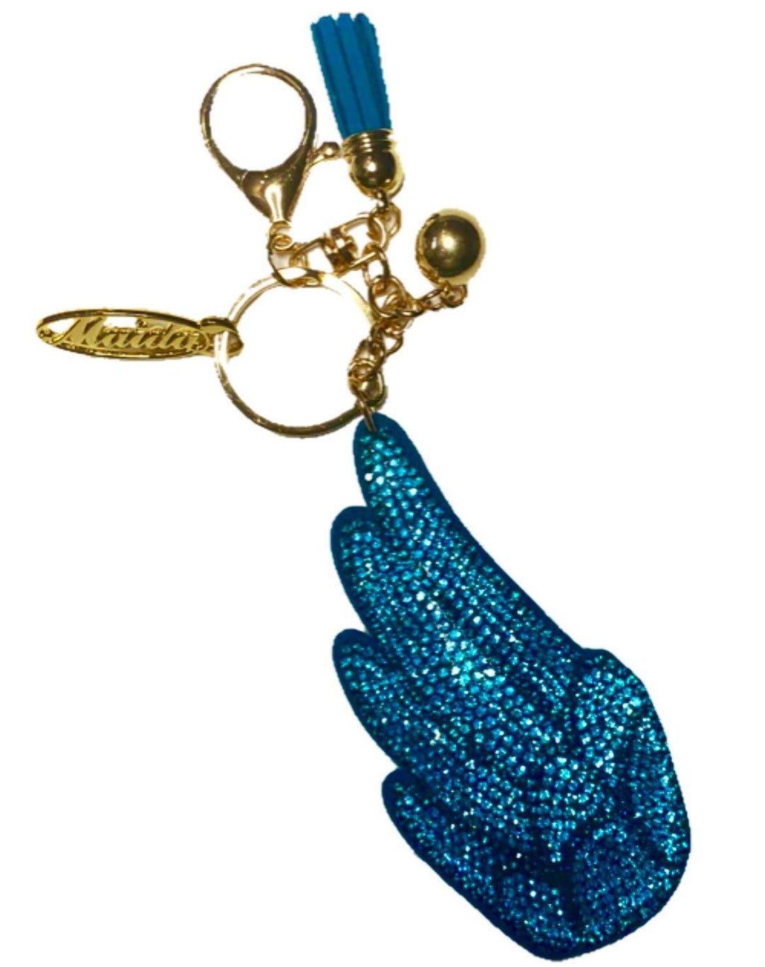 Blue Angel Wings Rhinestone Key Chain EXCLUSIVE Purse Bag Charm, Key ...