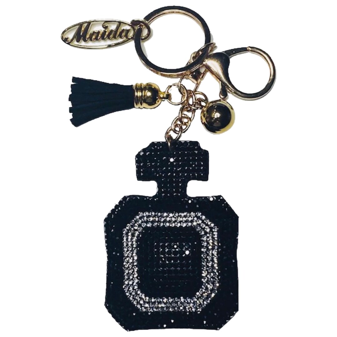 Perfume Bottle Rhinestone Key Chain EXCLUSIVE Purse Bag Charm, Back ...