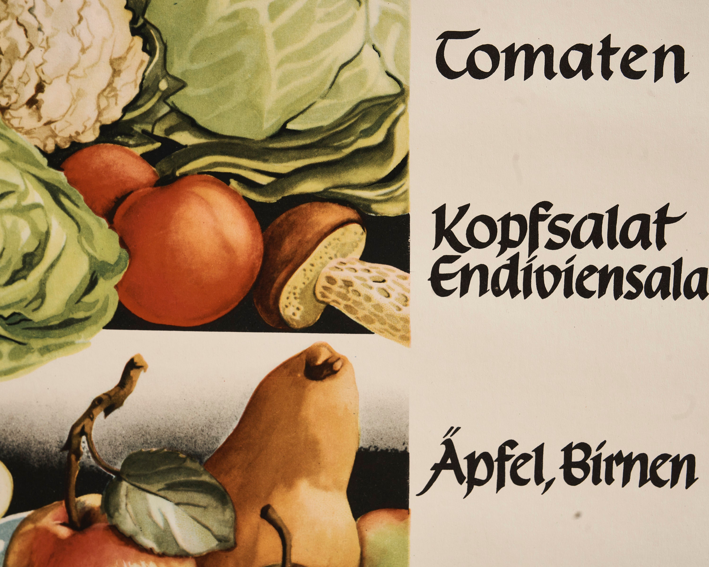 Roll Down Wall Chart - Healthy Food, Vitamins, Nutritions. German ...