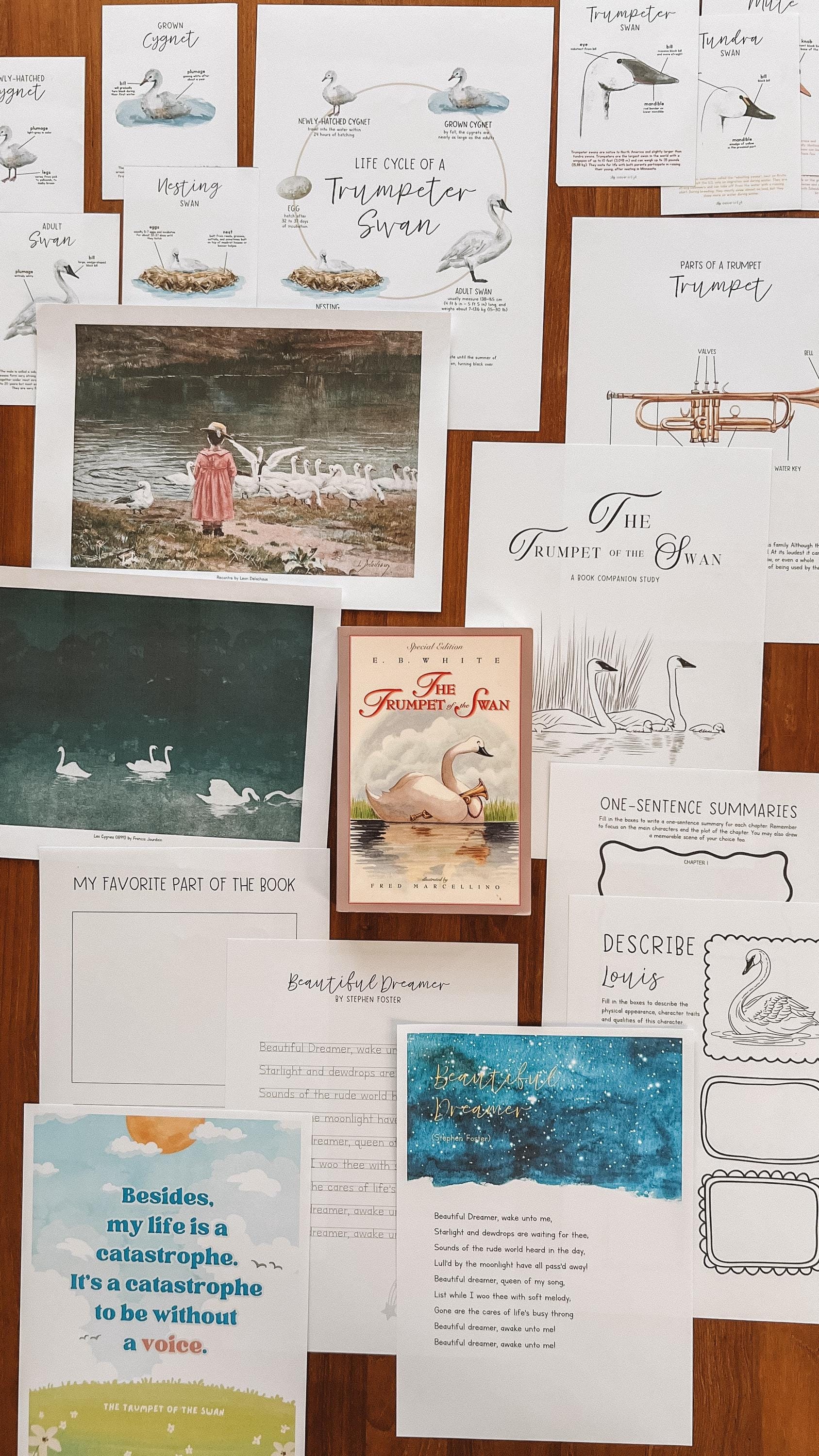 The Trumpet of the Swan Companion Study – Printable Homeschool Unit ...