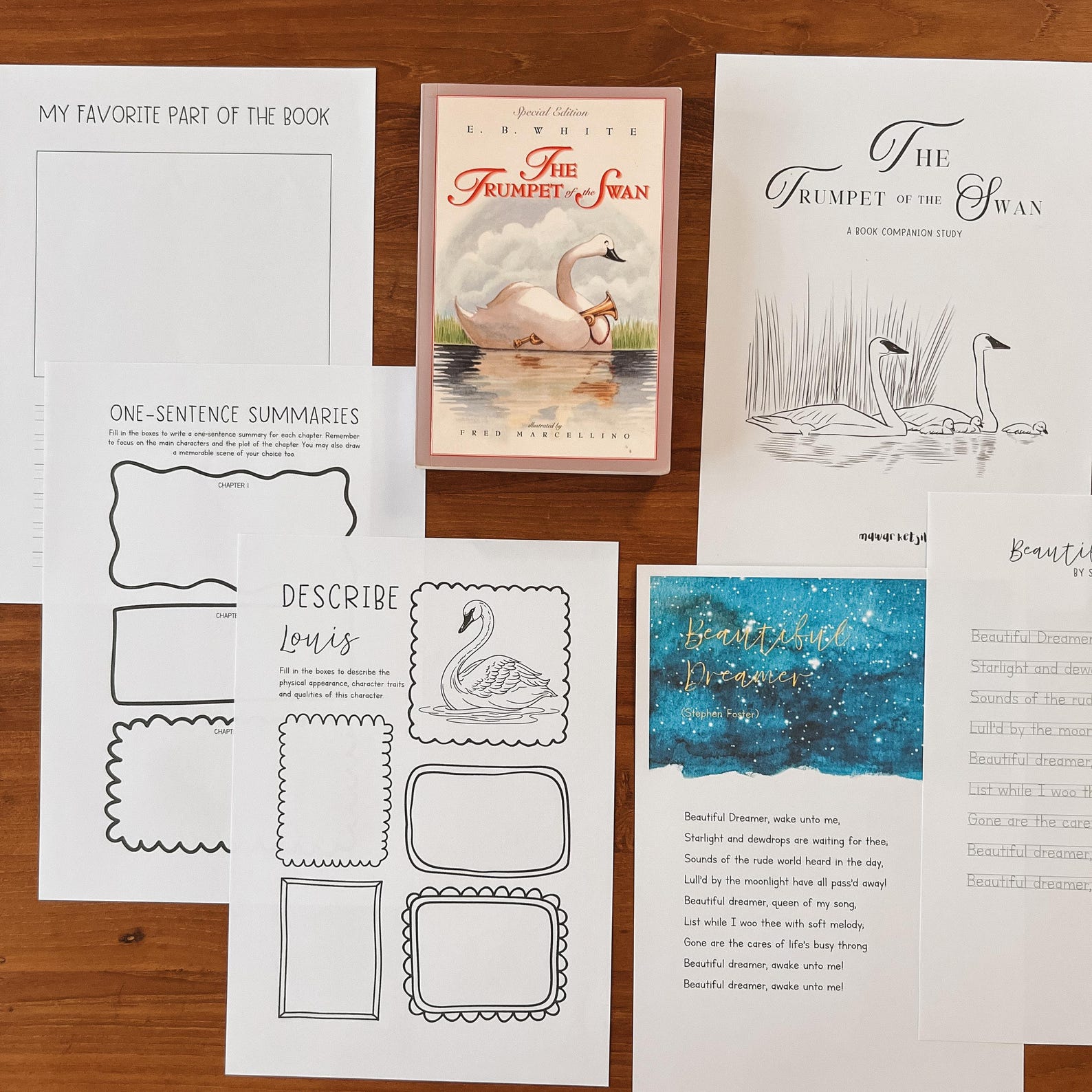 The Trumpet of the Swan Companion Study – Printable Homeschool Unit ...