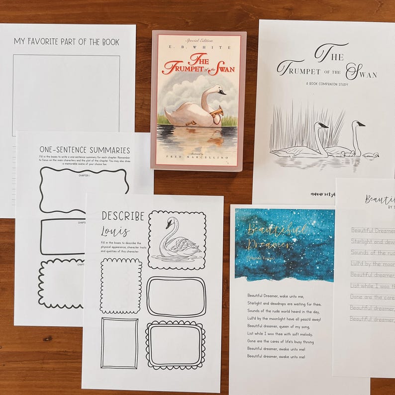The Trumpet of the Swan Companion Study – Printable Homeschool Unit ...
