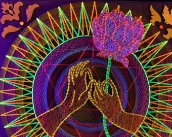 String Art COSMIC CHRYSANTHEMUM Sacred Geometry Wall Hanging - Etsy Israel