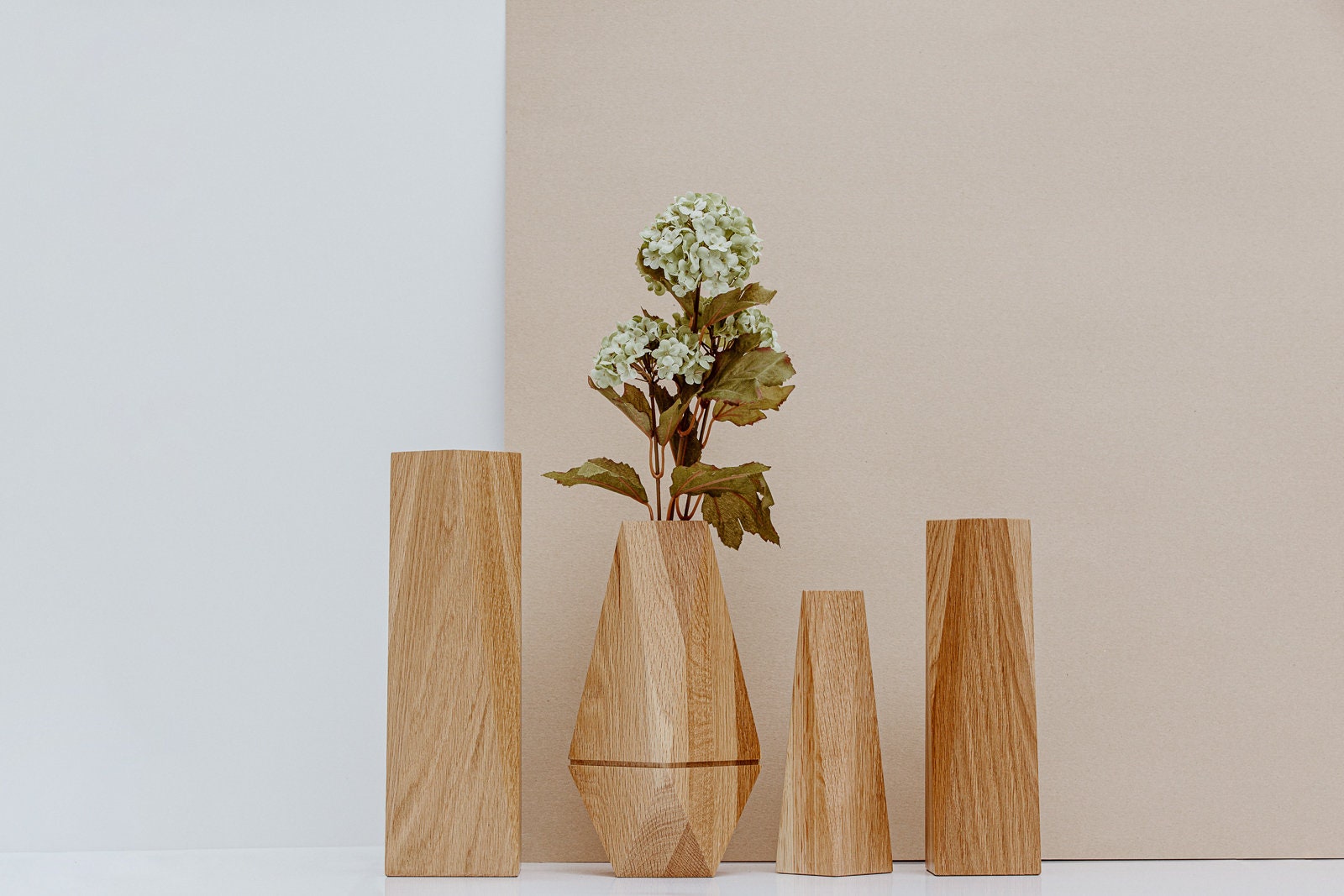 Eccentric Decorative Oak Vase With Glass Case 10x10x25cm - Etsy